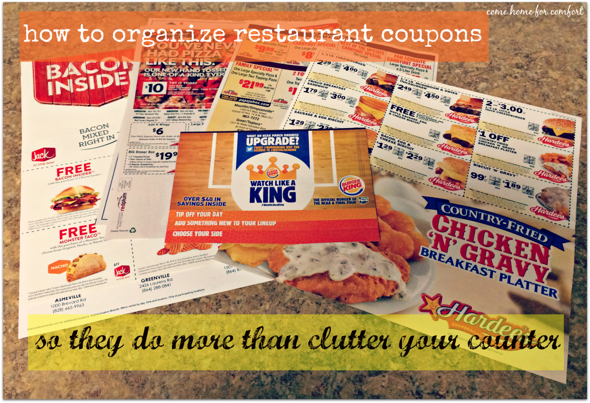 How to Organize Restaurant Coupons – Come Home For Comfort