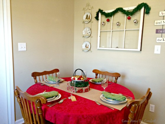 Red And Green Christmas Tablescape – Come Home For Comfort